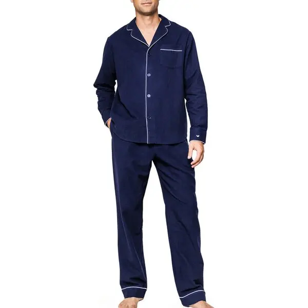 PETITE PLUME Classic Flannel Pajama Set - Navy