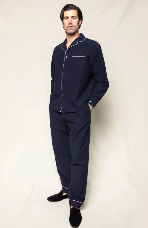 PETITE PLUME Classic Flannel Pajama Set - Navy