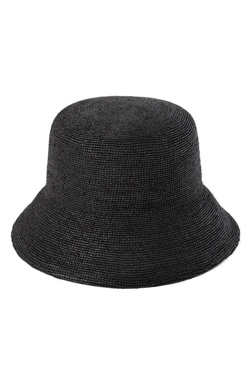 Lack Of Color The Inca Raffia Bucket Hat - Black