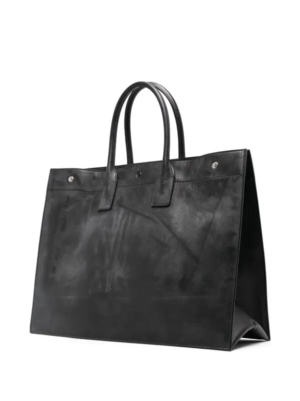 SAINT LAURENT RIVE GAUCHE トートバッグ ブラック Rive Gauche leather tote bag in black - Saint Laurent | Mytheresa