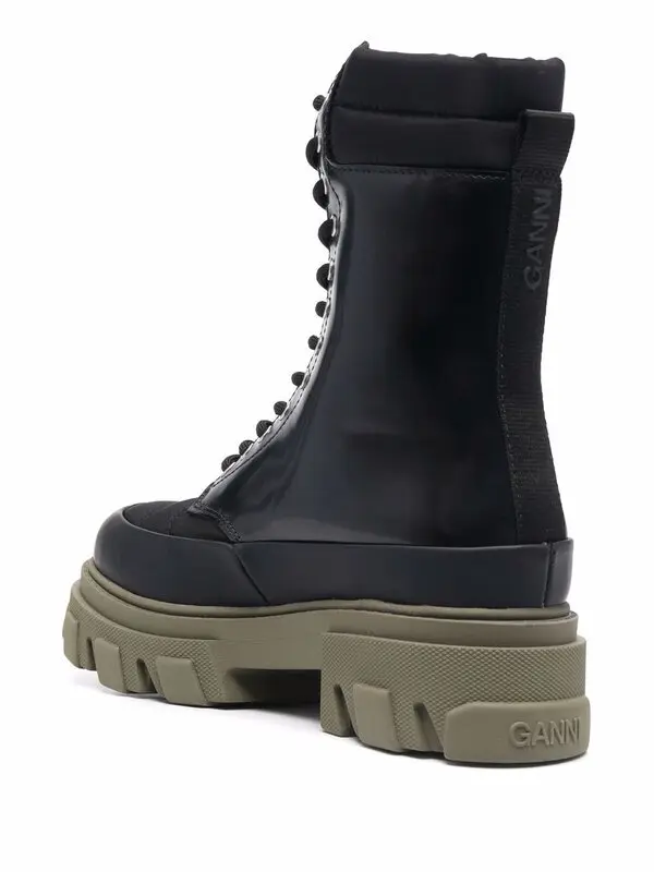 GANNI Lace-up Lug Sole Boots