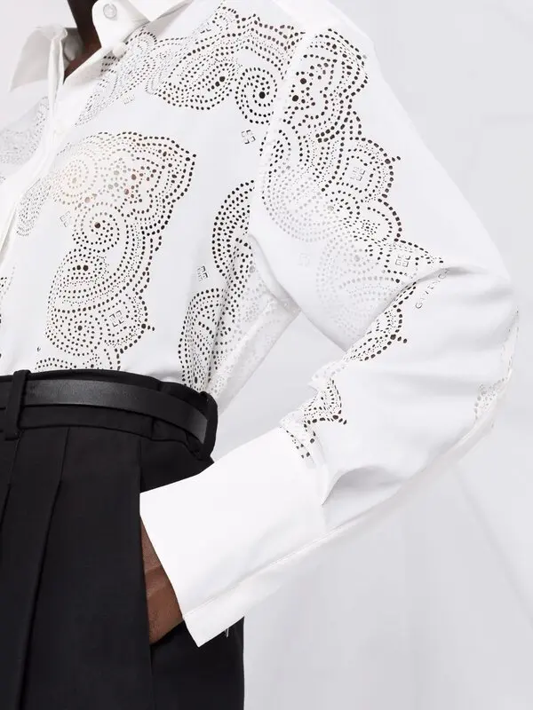 Givenchy Perforated Long-sleeve Shirt