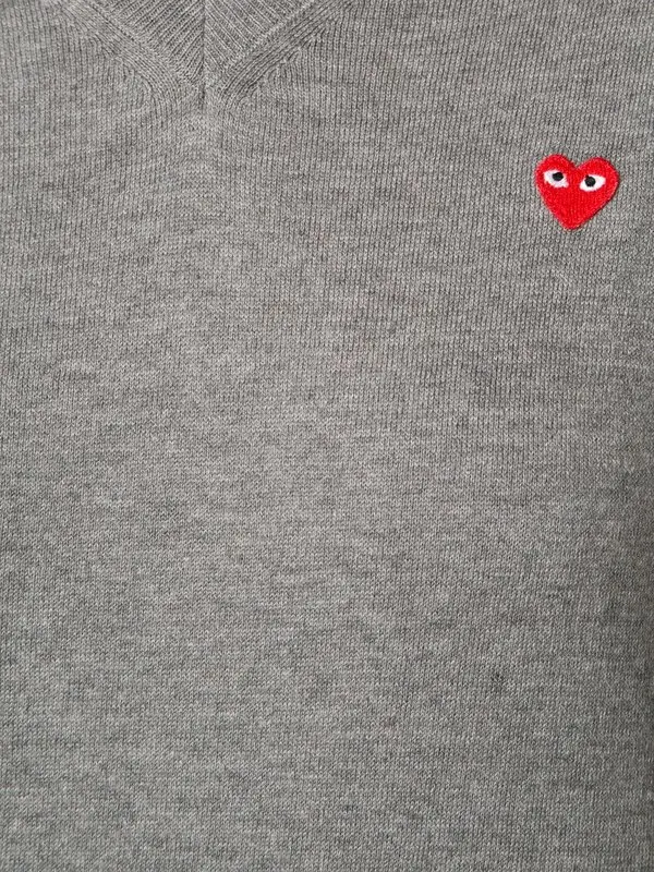 Play Comme Des Garcon Mini Heart V-neck Jumper