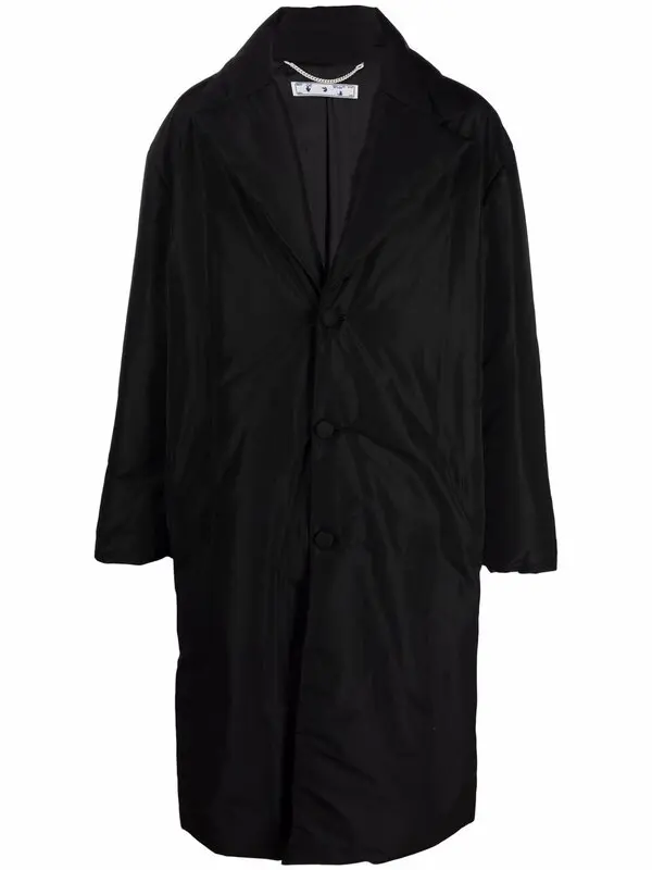 Off-White Lightweight Bellow-the-knee Coat - Black