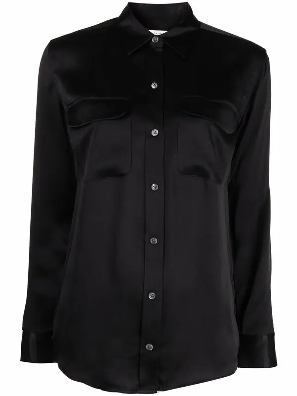 Equipment Signature Silk Satin Shirt - Black