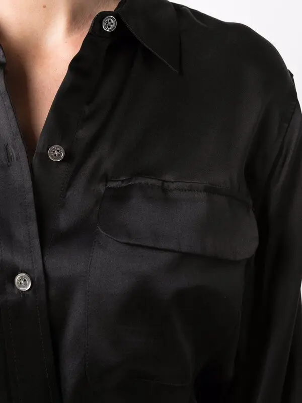 Equipment Signature Silk Satin Shirt - Black