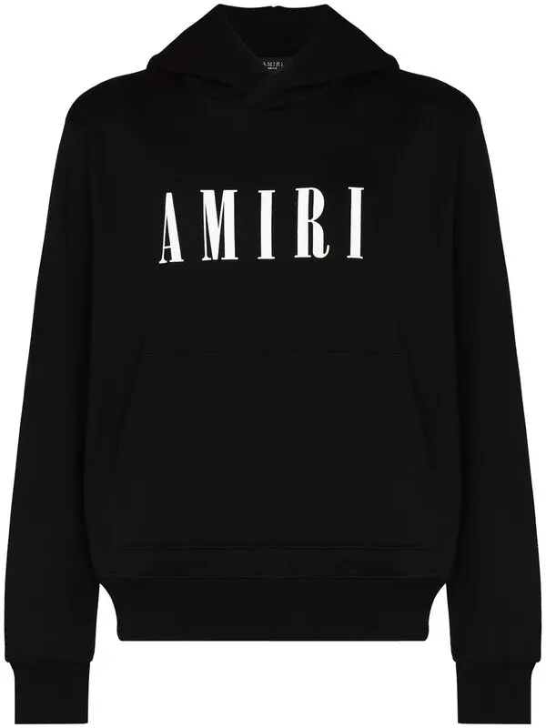 Amiri Logo-print Cotton Hoodie - Black