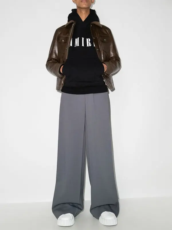 Amiri Logo-print Cotton Hoodie - Black