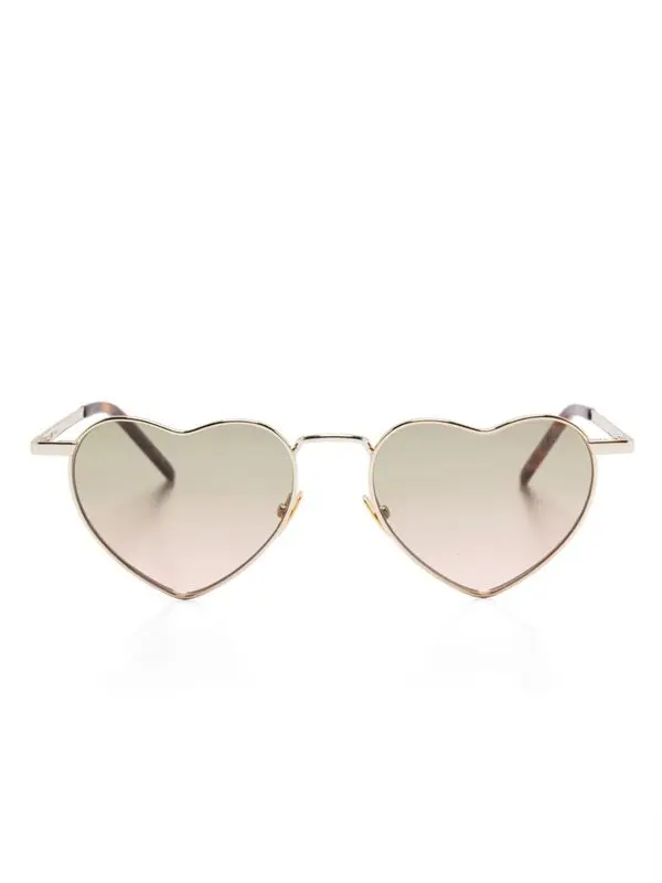 Saint Laurent Heart-frame Sunglasses - Gold