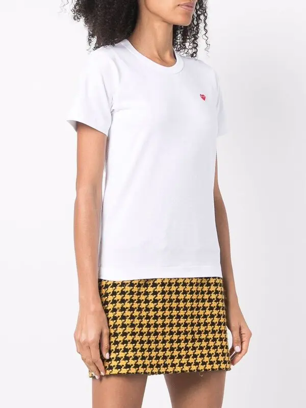 Play Comme Des Garcon Logo-patch Cotton T-shirt - White