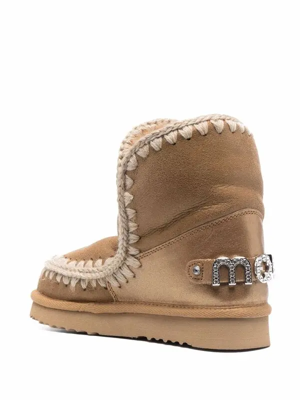 Mou Rhinestone Embellished Eskimo Boots
