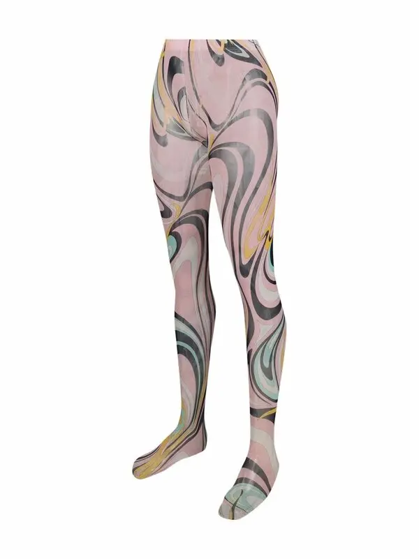 Emilio Pucci Semi-sheer Graphic-print Tights