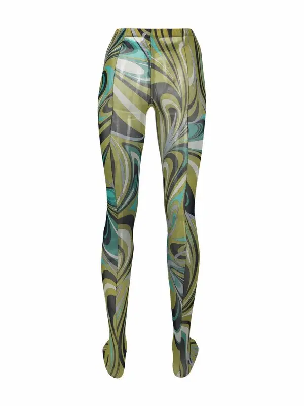 Emilio Pucci Semi-sheer Graphic-print Tights