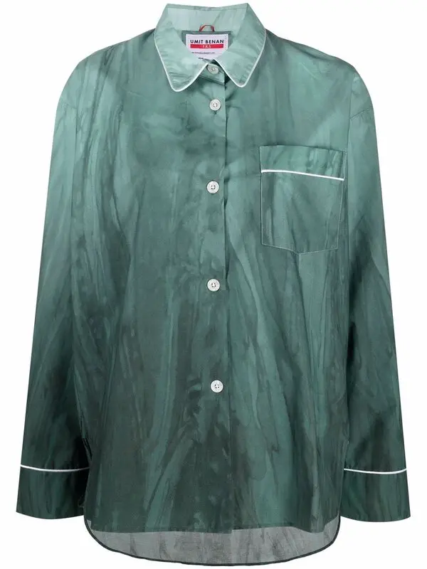 F.R.S FOR RESTLESS SLEEPERS Pipe-trim Pajama Shirt - Green