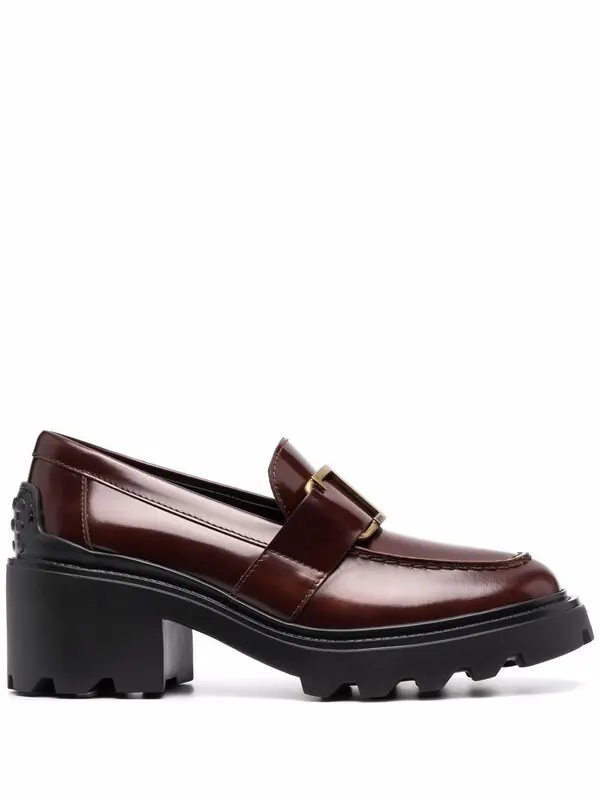 TOD'S Block-heel Leather Loafers