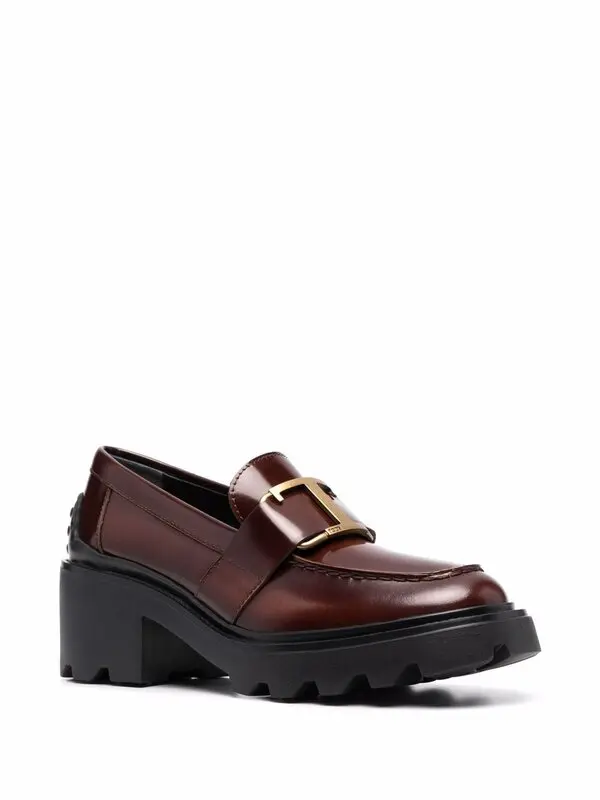 TOD'S Block-heel Leather Loafers