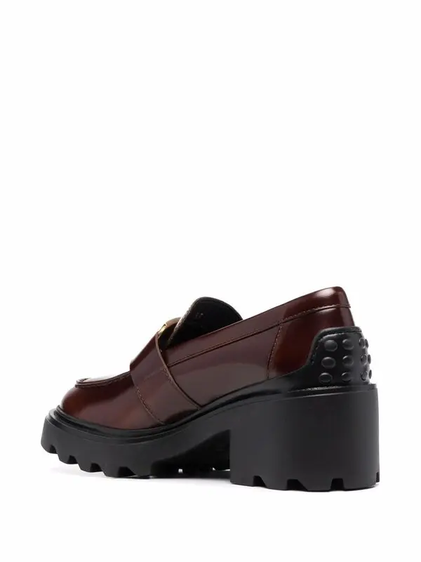 TOD'S Block-heel Leather Loafers