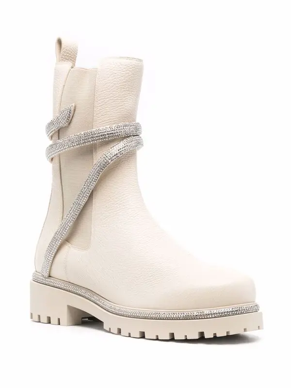 Rene Caovilla Rhinestone Snake Boots