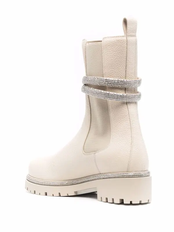 Rene Caovilla Rhinestone Snake Boots