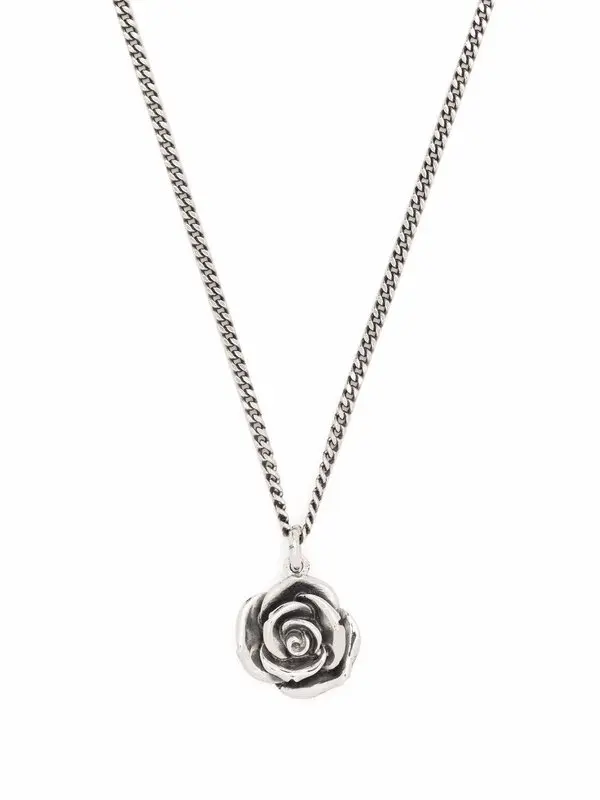 Emanuele Bicocchi Rose Pendant Necklace - Silver