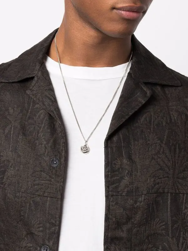 Emanuele Bicocchi Rose Pendant Necklace - Silver