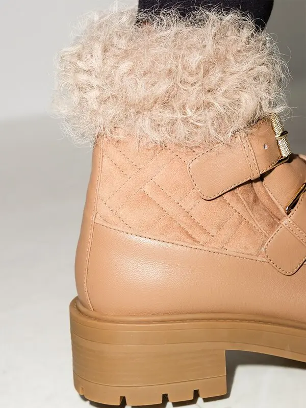 AQUAZZURA Ryan Faux-fur Buckle-strap Boots