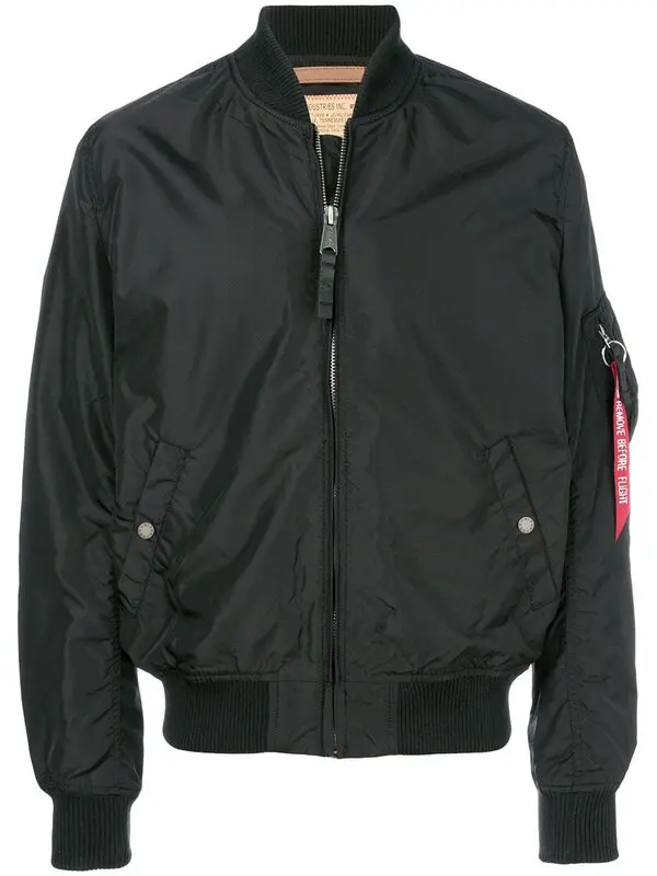 Alpha Industries Zipped Bomber Jacket - Black