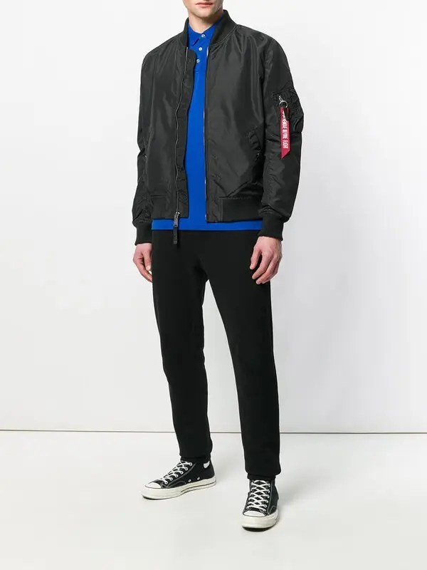 Alpha Industries Zipped Bomber Jacket - Black