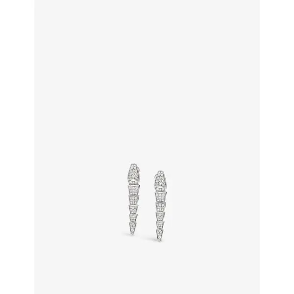 BVLGARI Serpenti Pavé Diamond Earrings - White Gold