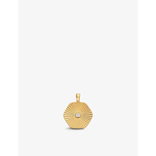 Monica Vinader 18ct Yellow -plated Vermeil Sterling Silver And Diamond Pendant - Gold