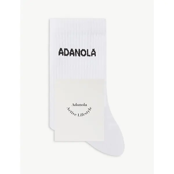 ADANOLA Logo-print Ribbed Socks - White