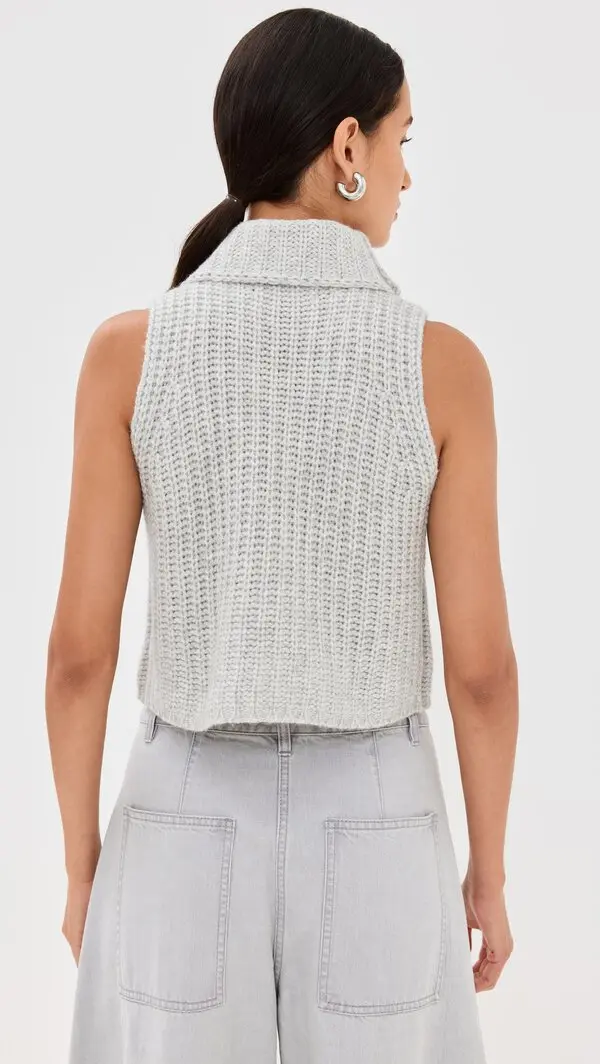 Sablyn Saige Cashmere Turtleneck Sleeveless Sweater - Foggy
