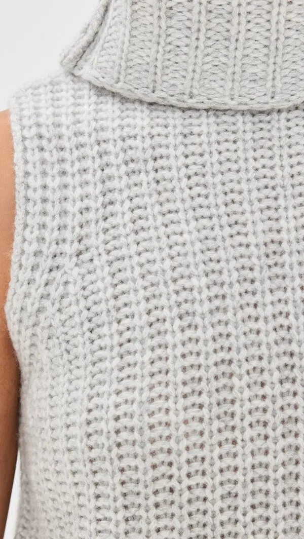 Sablyn Saige Cashmere Turtleneck Sleeveless Sweater - Foggy