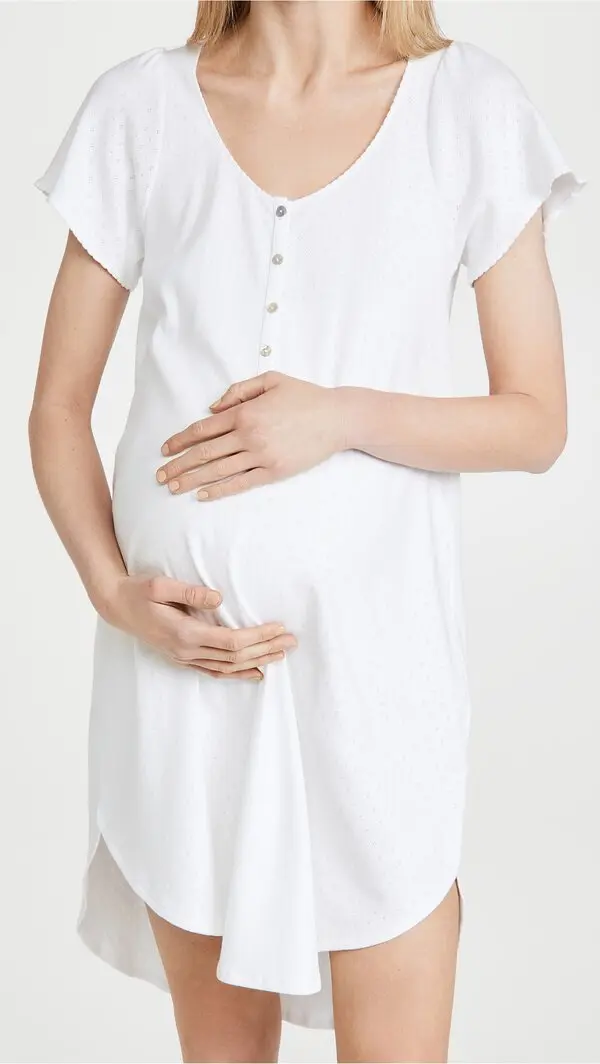 Hatch The Pointelle Nightgown - White