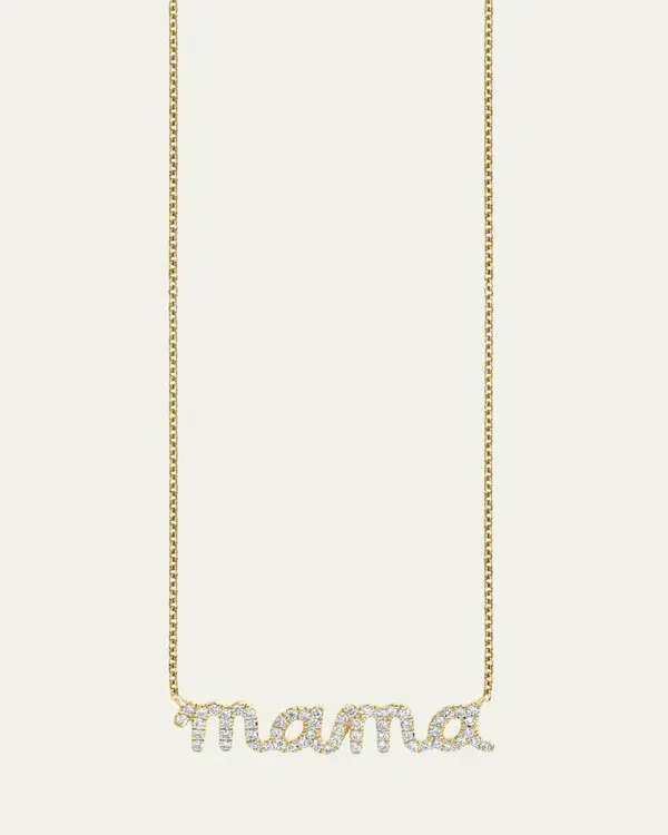 SYDNEY EVAN 14k Diamond Mama Script Necklace