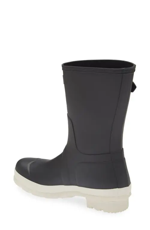 Hunter Original Short Waterproof Rain Boots - Black/white Willow