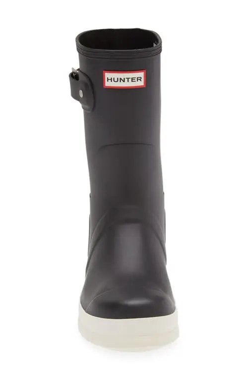 Hunter Original Short Waterproof Rain Boots - Black/white Willow