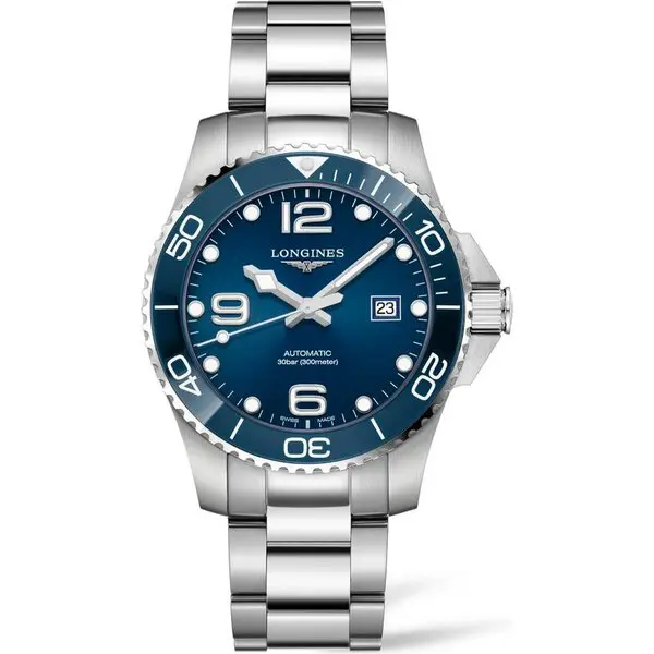 LONGINES Hydroconquest Two-tone Automatic Diver Watch - Silver/ Blue/ Silver