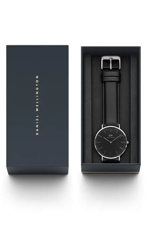 DANIEL WELLINGTON Classic Sheffield Strap Watch - Silver/ Black