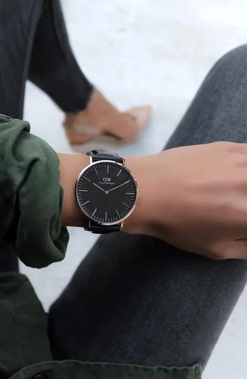 DANIEL WELLINGTON Classic Sheffield Strap Watch - Silver/ Black