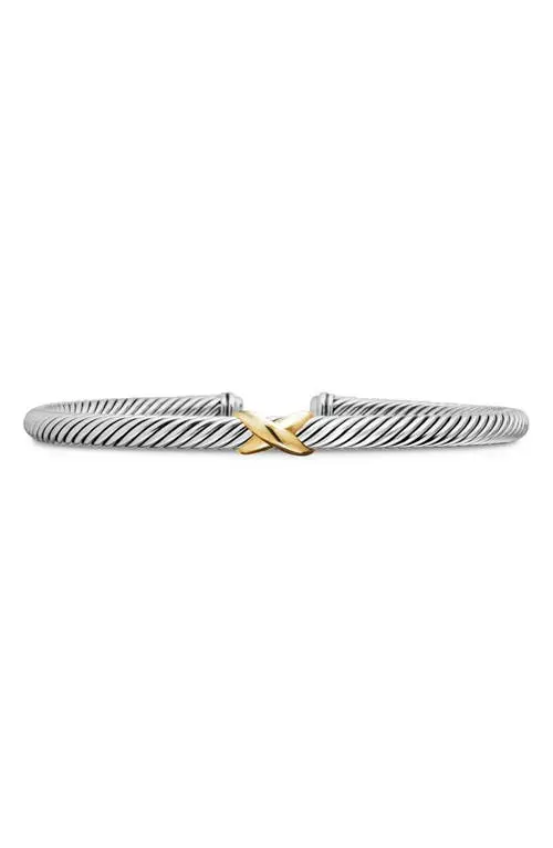 David Yurman X Classic Cable Station Bracelet - Silver/gold