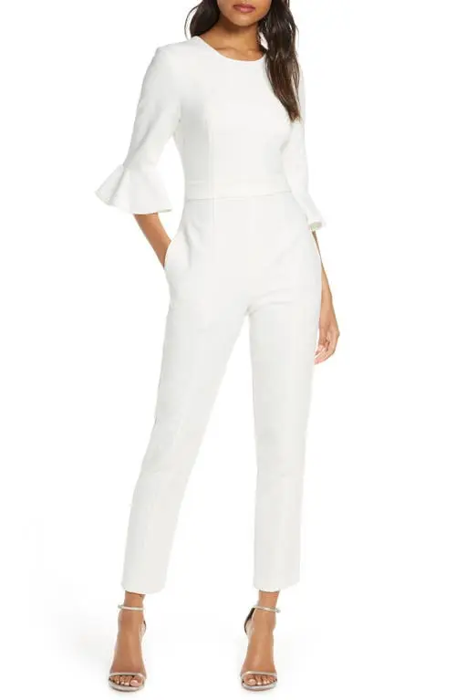 Black Halo Brooklyn Jumpsuit - Porcelain