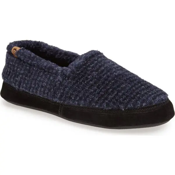 Acorn Moc Slipper - Blue Check