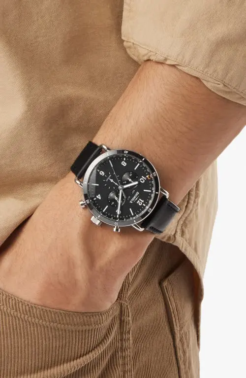Shinola Canfield Sport Chronograph Strap Watch - Black/silver