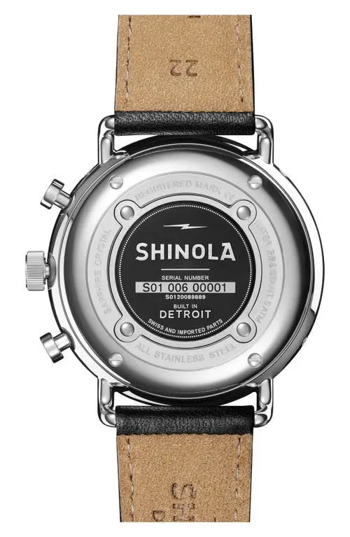 Shinola Canfield Sport Chronograph Strap Watch - Black/silver