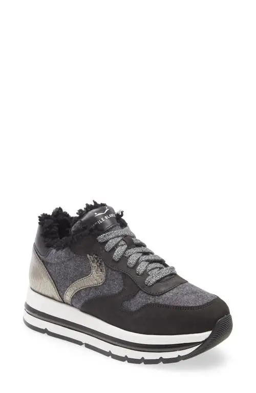 VOILE BLANCHE Maran Shearling Lined Sneaker - Blk