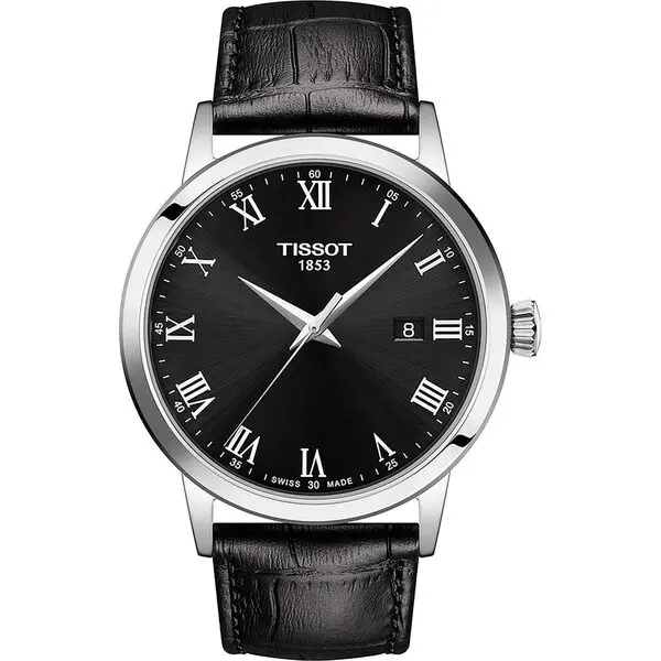 TISSOT Classic Dream Leather Strap Watch - Black