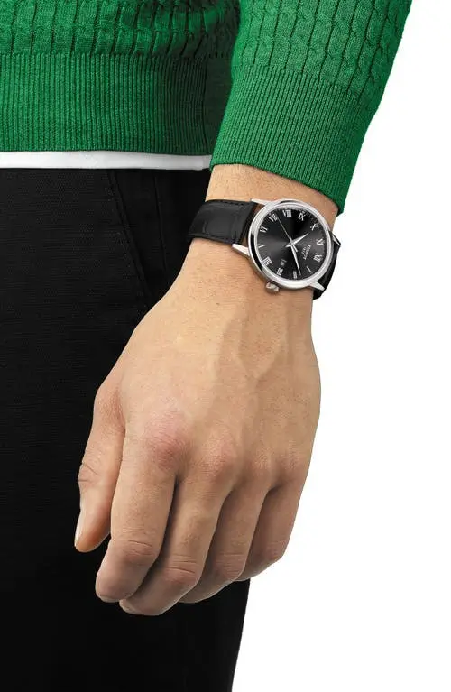 TISSOT Classic Dream Leather Strap Watch - Black