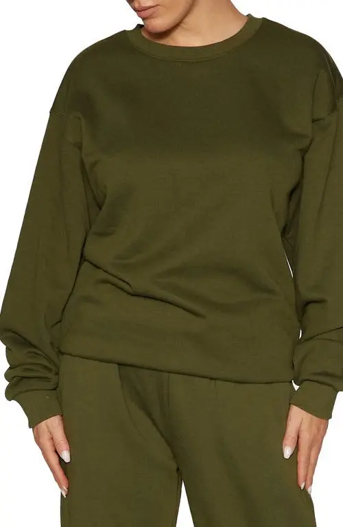 Naked Wardrobe Oversized French Terry Sweatshirt - Olive