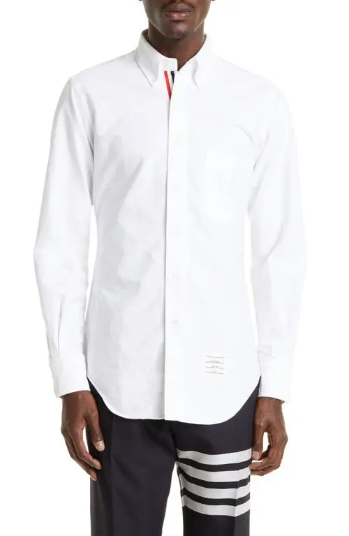 Thom Browne Cotton Button-down Shirt - White